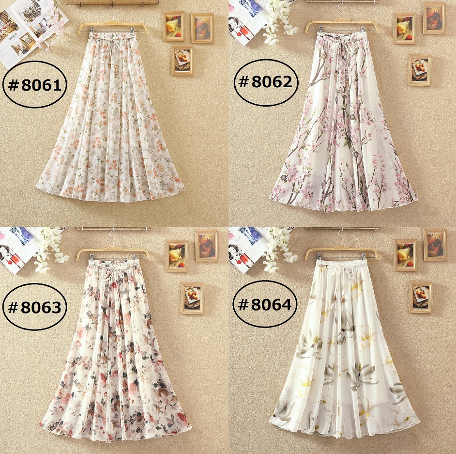 全27柄★通勤 通学 出かけ パーティー 二次会 ウエストゴム 可愛い花柄シフォンスカート | 卸売・ 問屋・仕入れの専門サイト【NETSEA】