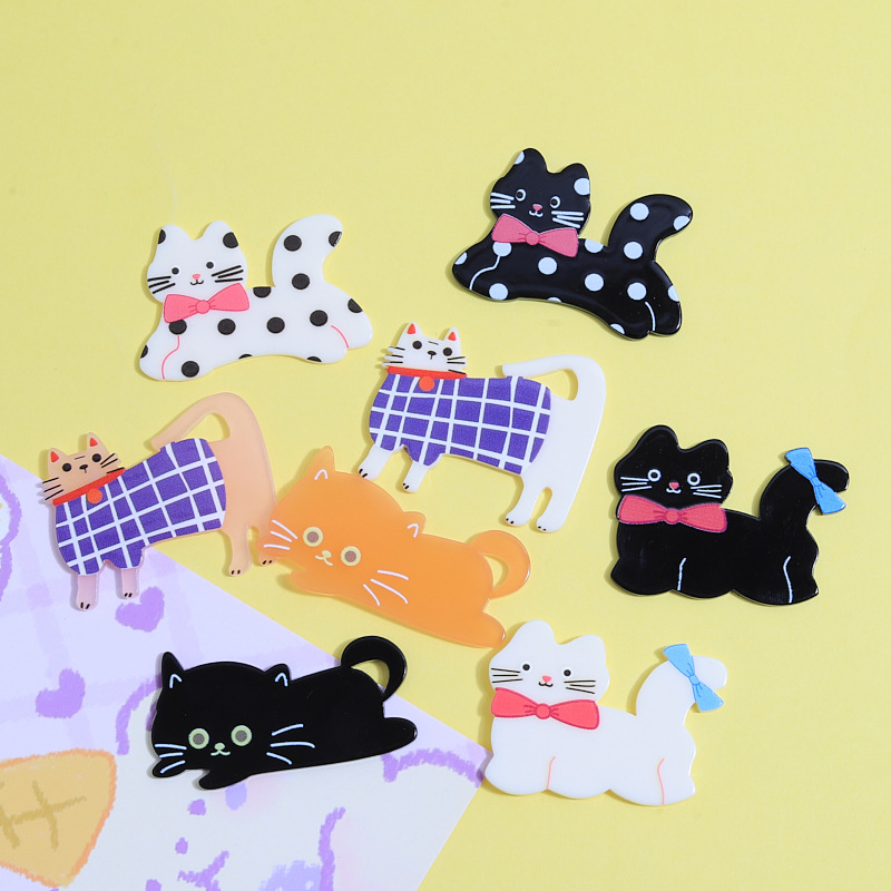 手芸diy用 DIY素材 猫 デコパーツ 貼り付けパーツ アクセサリーパーツ ヘアピン 樹脂 8色 LENA | 卸売・ 問屋・仕入れの専門サイト【NETSEA】