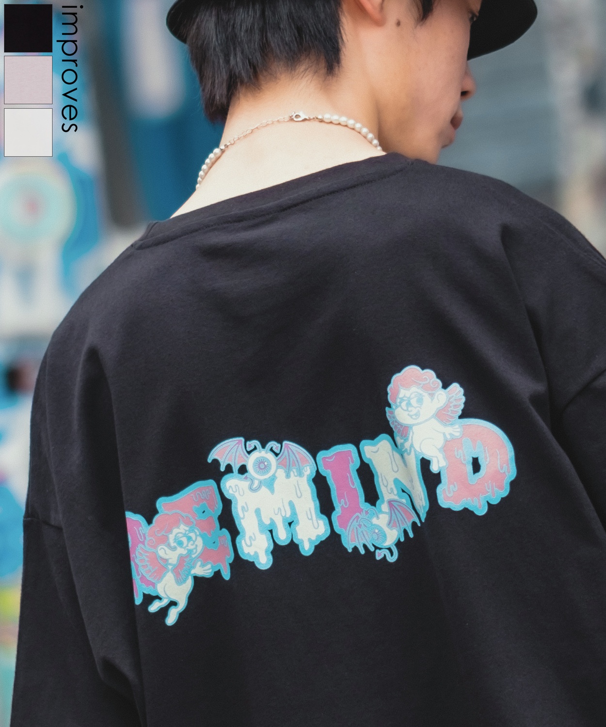 【SIDEWAYSTANCE】半袖天使と悪魔プリントTシャツ 株式会社 インプローブス 問屋・仕入れ・卸・卸売の専門【仕入れならNETSEA】