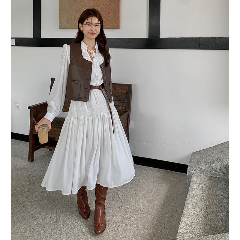 2023年秋INS 新作 カジュアル 気質 chic ワンピース/puベスト セットアップ TASSA 問屋・仕入れ・卸・卸売の専門【仕入れならNETSEA】