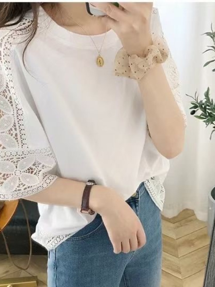 初回送料無料 レース半袖上着 おしゃれTシャツ レーディスファション商品 カジュアルトップス Sommy 株式会社 問屋・仕入れ・卸・卸売の専門【仕入れならNETSEA】