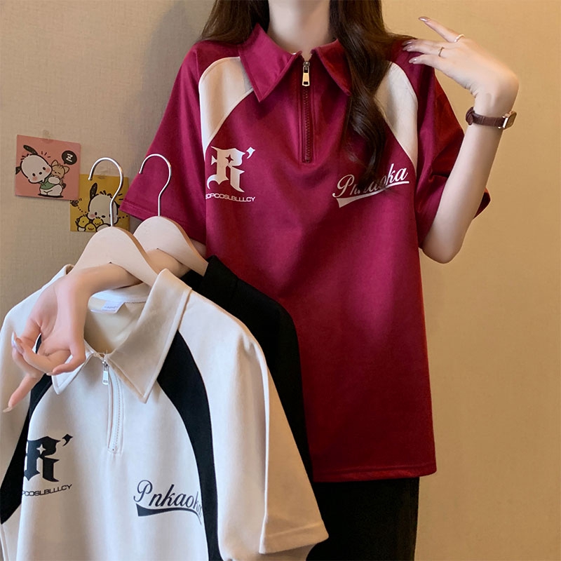 【予約223783】2024春夏新作 韓国風 レディース 女 パッチワーク poloック Tシャツ トップスM L LL 3L | 卸売・ 問屋・仕入れの専門サイト【NETSEA】