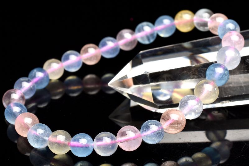 【1点物】パステルカラー MIXベリル 6.5mm ブレスレット _U2425 株式会社 SEKIKON 問屋・仕入れ・卸・卸売の専門【仕入れならNETSEA】