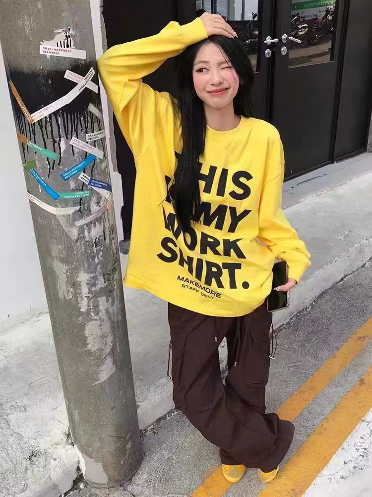 【予約223994】大きいサイズ秋冬新作 韓国風 レディース 女 長袖 プリント Tシャツ パーカーLL-4L トモニ貿易合同会社 | 卸売 ...