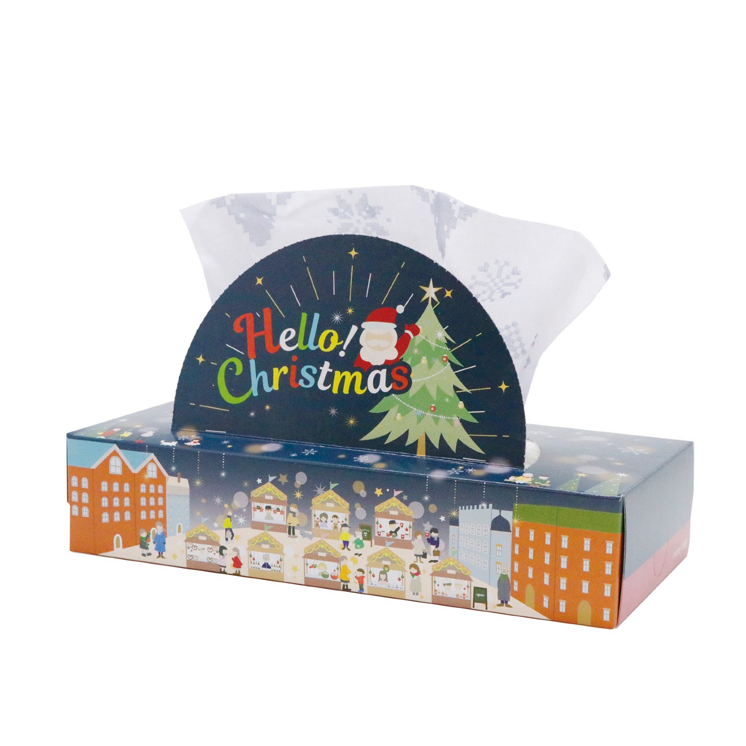 【MT-CM】ハロー！クリスマスBOXティッシュ120W クリスマス/サンタ/季節/スノー/冬/粗品/景品 株式会社 ナノプラン | 卸売・ 問屋・仕入れの専門サイト【NETSEA】