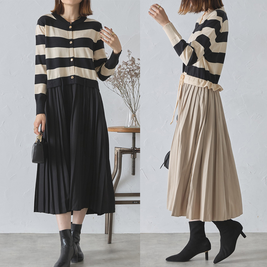 初回送料無料 新作レディースファッション カジュアル パッチワーク フェイク2枚 ワンピース Sommy 株式会社 | 卸売・ 問屋・仕入れの専門サイト【NETSEA】