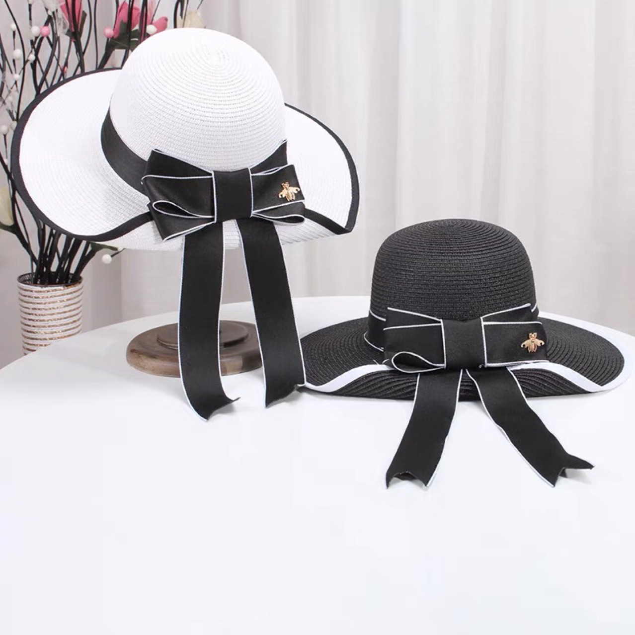 帽子 レディース ハットつば広帽子 サンバイザー 麦わら帽子 UVカット 日よけ 夏 旅行 56-58CM | 卸売・ 問屋・仕入れの専門サイト【NETSEA】