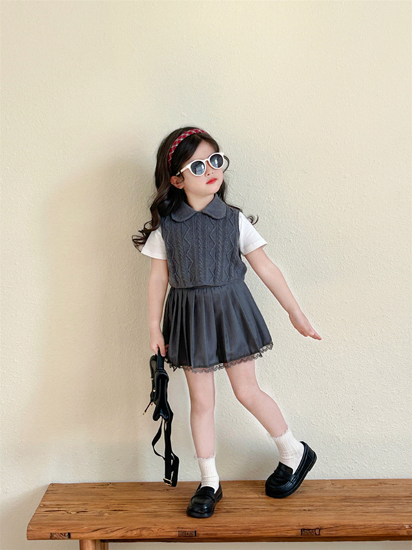 2025春新品 キッズ ニットベスト スカート Tシャツ 90-140cm Himawari | 卸売・ 問屋・仕入れの専門サイト【NETSEA】