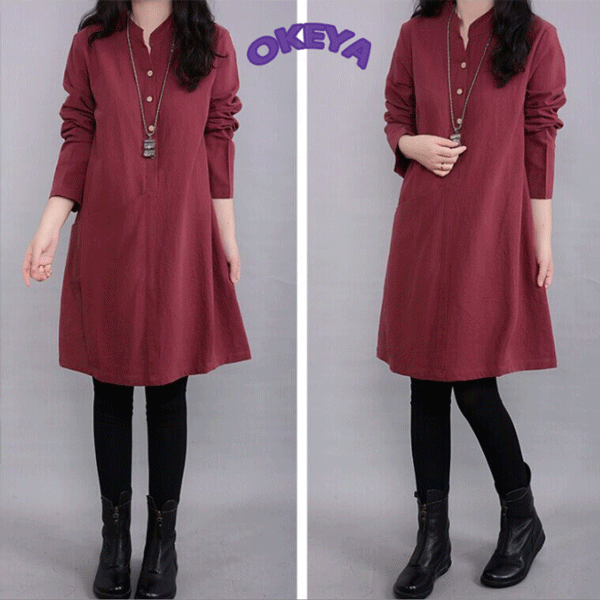 2025年春秋新作 レディース服 ワンピース ロングワンピース シンプル カジュアル 3色展開 M#-4XL# 個人事業主 OKEYA | 卸売・ 問屋・仕入れの専門サイト【NETSEA】