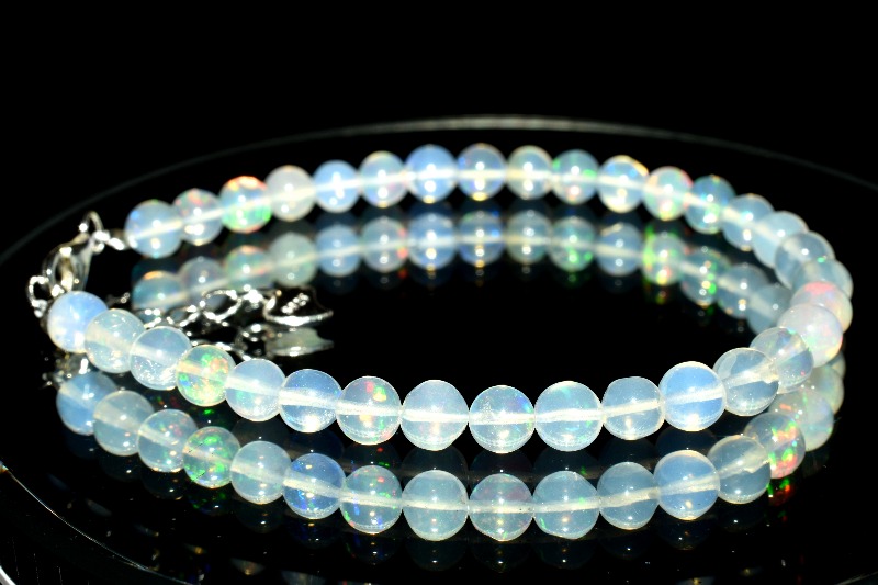 【1点物】AAA+エチオピア産☆Silver925 プレシャスオパール 4.5mm ブレスレット _M6359 | 卸売・ 問屋・仕入れの専門サイト【NETSEA】