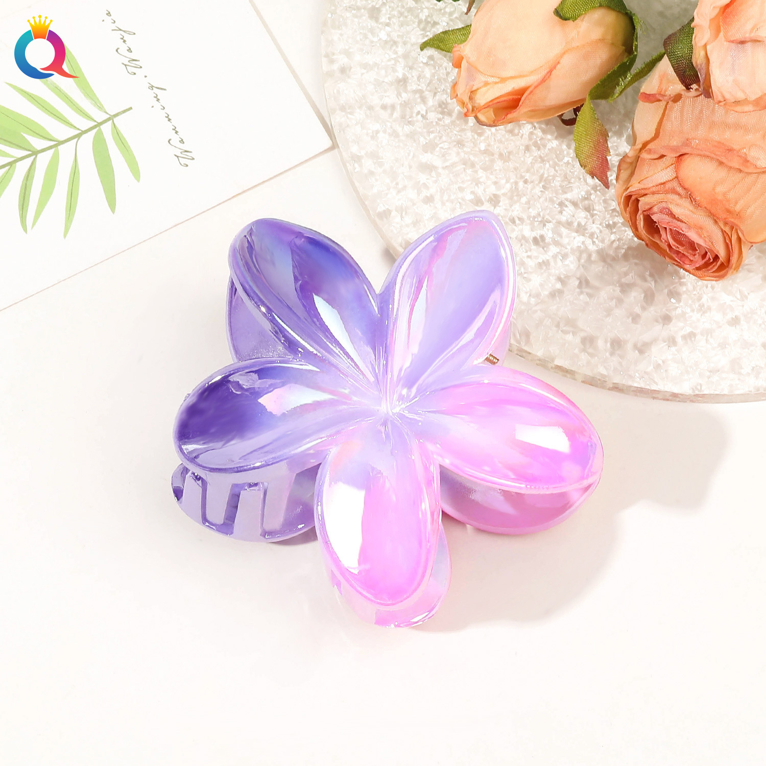 プルメリアヘアクリップ 8cm シンフォニー パープルピンク | 卸売・ 問屋・仕入れの専門サイト【NETSEA】