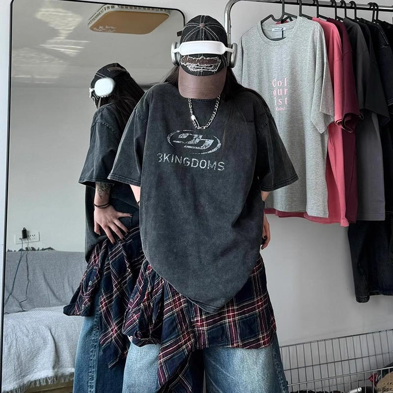 【予約224921】大きいサイズ春夏新作 韓国風 レディース ビンテージ風の加工 半袖 TシャツLL-4L | 卸売・ 問屋・仕入れの専門 ...