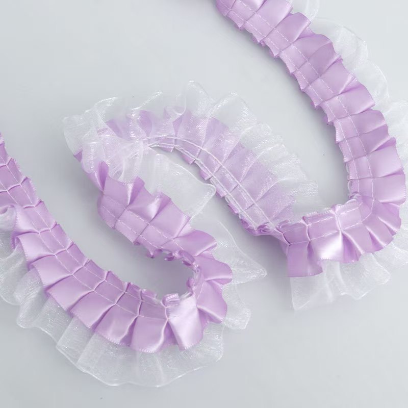 4cm二重しわポリエステルリボン透明雪糸服装袖口スカートDIY手作りレース補助材料3.8cm 雪糸 | 卸売・ 問屋・仕入れの専門サイト【NETSEA】