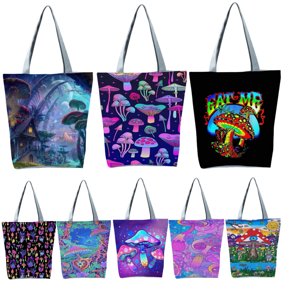 16色 キノコ柄トートバッグ ショルダーバッグ 肩掛け 手提げ きのこ柄バッグ 大容量 2025新作 キノコ雑貨 | 卸売・ 問屋・仕入れの専門サイト【NETSEA】