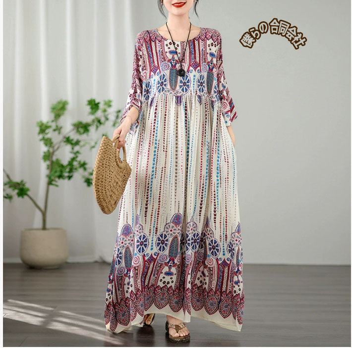 レディース服 ワンピース ロングワンピース おしゃれ Aラインワンピース 民族風 2025年INS夏新作 | 卸売・ 問屋・仕入れの専門サイト【NETSEA】