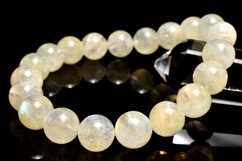 【1点物】AAオーロラシラー☆マダガスカル産 レインボームーンストーン 10mm ブレスレット _MC319 | 卸売・ 問屋・仕入れの専門サイト【NETSEA】