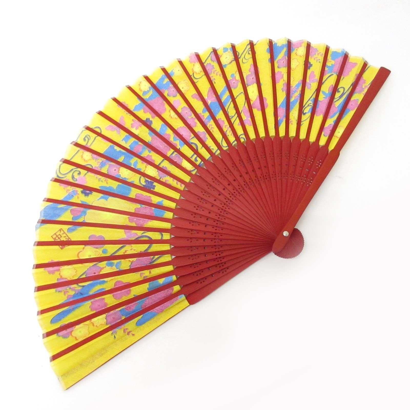 ＜ファッション雑貨＞＜和雑貨・和土産＞高級シルク扇子 沖縄 琉球紅型 オレンジ No.504-847 株式会社 ファースト・アロー 問屋・仕入れ・卸・卸売の専門【仕入れならNETSEA】