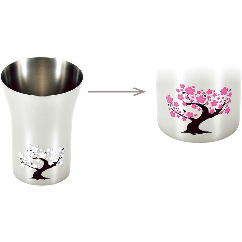 燕熟の技 感温ステンレスタンブラー300mL EJK-300 桜 株式会社 白菊 問屋・仕入れ・卸・卸売の専門【仕入れならNETSEA】