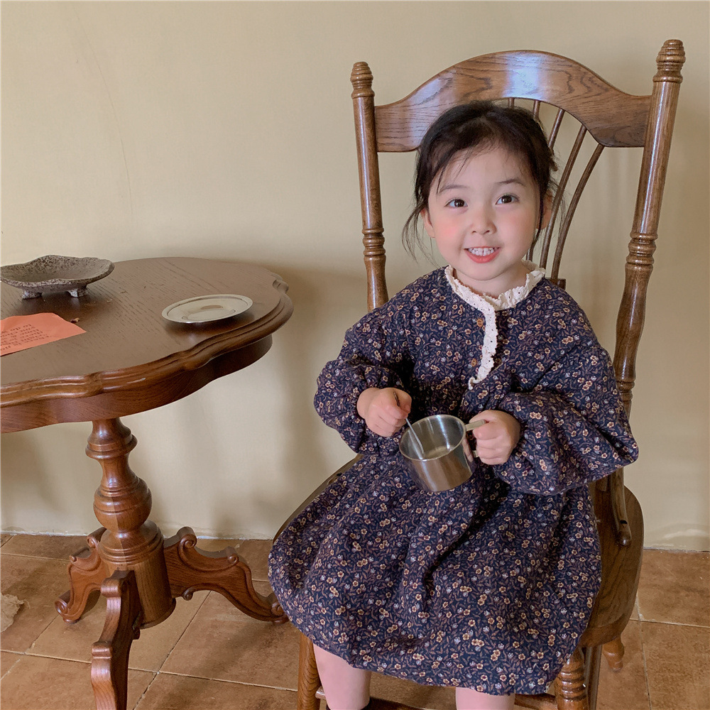 2022年秋冬新作★子供服★女の子 ワンピース 裏起毛 花柄 プリンセススカート★80cm-130cm Lateru_Baby 問屋・仕入れ・卸・卸売の専門【仕入れならNETSEA】