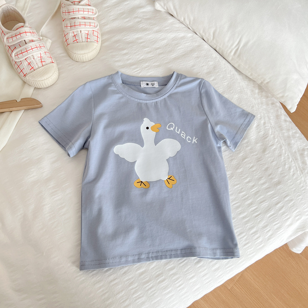 ★Boys&GIrls★ 半袖Tシャツ アヒル子供トップス 90~150cm ベーシック 夏子供服 男女兼用59 株式会社 C2Jジャパン 問屋・仕入れ・卸・卸売の専門【仕入れならNETSEA】