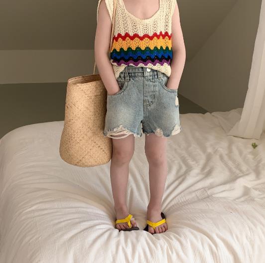 2023夏新品★子供服 ボトムス デニムショートパンツ 90-150cm Sun Flower 問屋・仕入れ・卸・卸売の専門【仕入れならNETSEA】