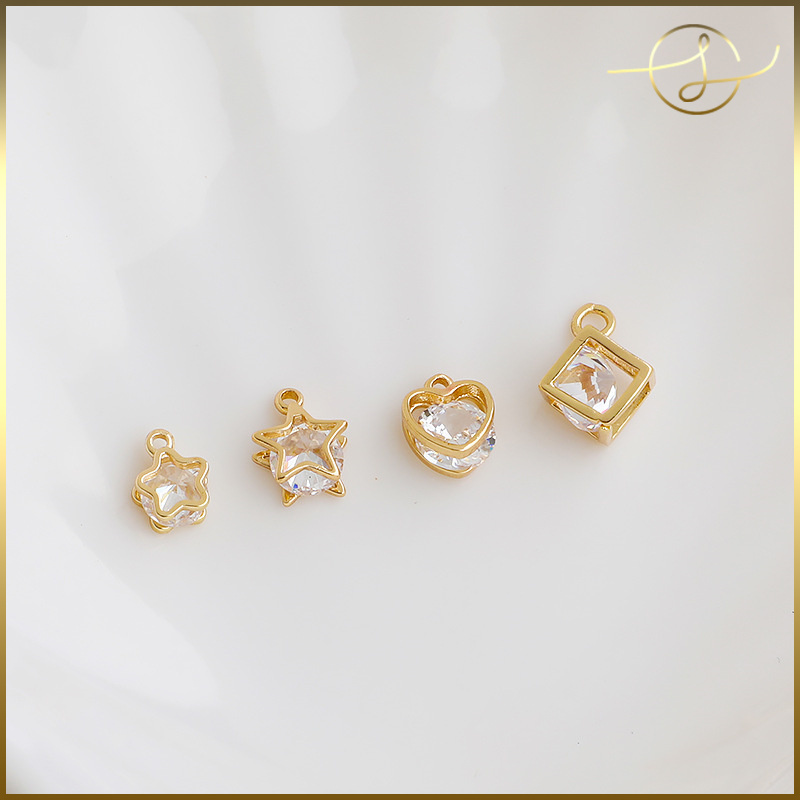ハート 星 四角 ダイヤ 立体的 チャーム カン付き 14Kメッキ DIYパーツ 手芸 基礎金具 アクセサリーパーツ | 卸売・ 問屋・仕入れの専門サイト【NETSEA】