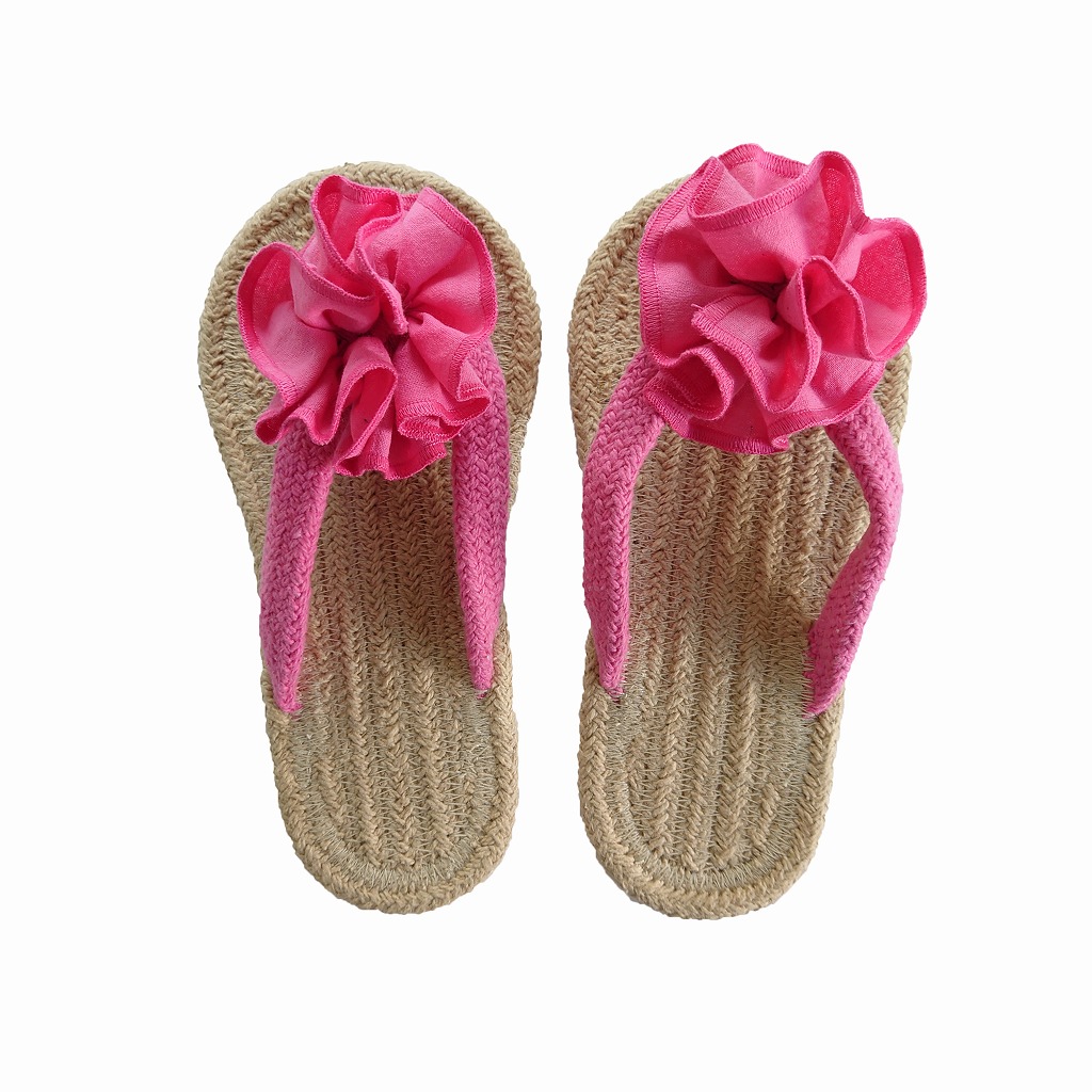 コットンサンダル コサージュ レディース （約23-25cm) ピンク 2138-02 雑貨のFULTAC（フルタック） 問屋・仕入れ・卸・卸売の専門【仕入れならNETSEA】