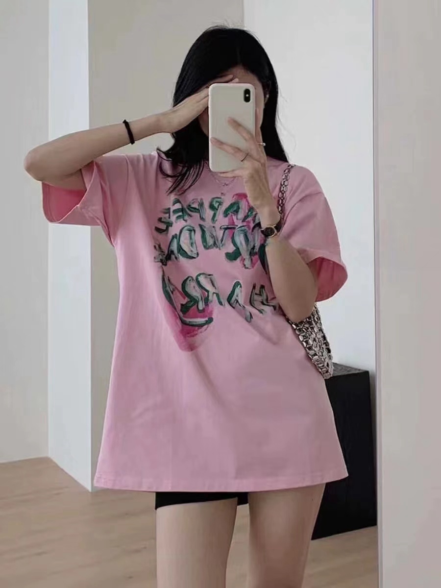 【予約223881】2024春夏新作 韓国風 レディース 女 半袖 プリント Tシャツ ワンピースLL-4L | 卸売・ 問屋・仕入れの専門サイト【NETSEA】