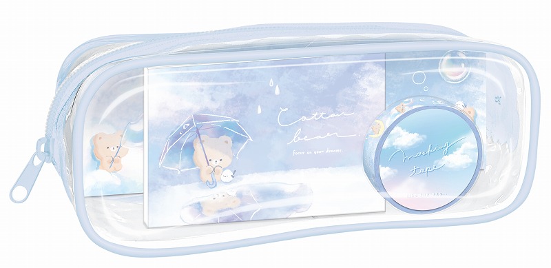 Q-LiA 2024AW 新作 クリアペンポーチ文具ギフトセット ブルー パディス 雑貨MALL | 卸売・ 問屋・仕入れの専門サイト【NETSEA】