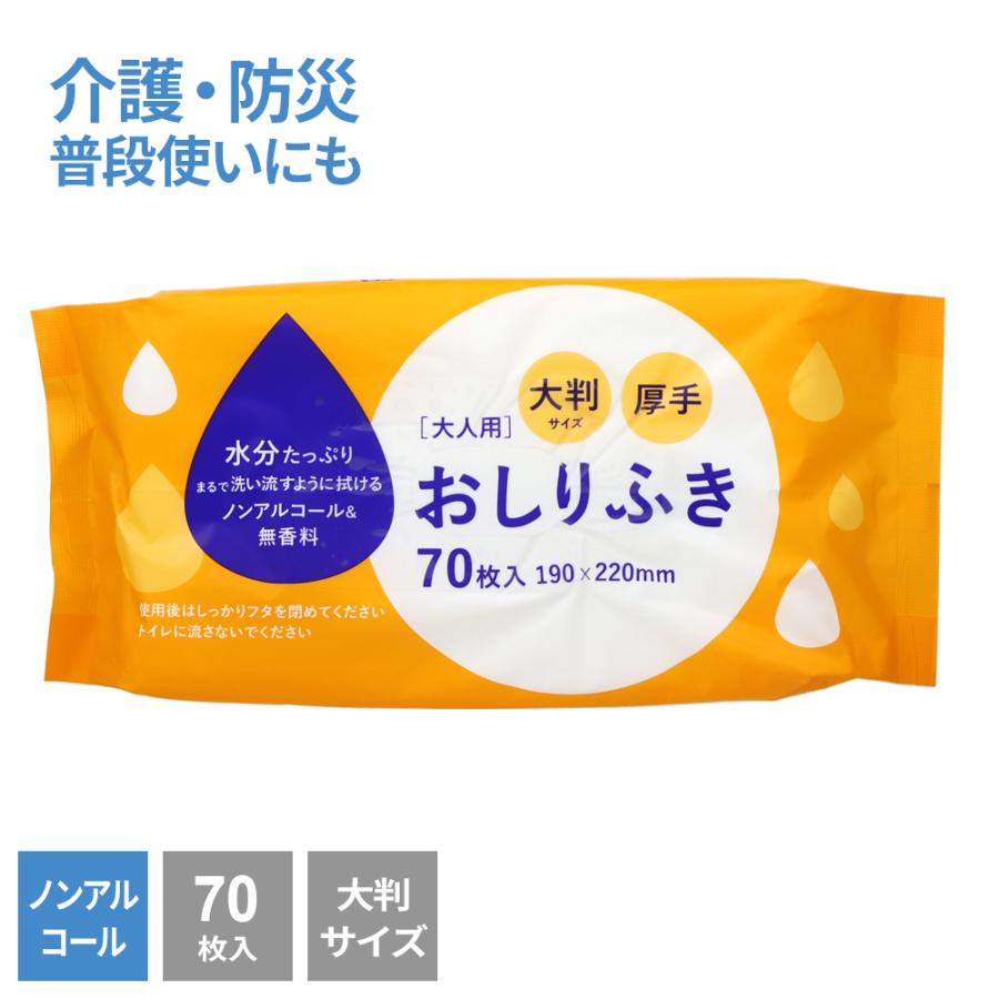 大和物産 大人用 おしりふき 大判 （70枚入） | 卸売・ 問屋・仕入れの専門サイト【NETSEA】