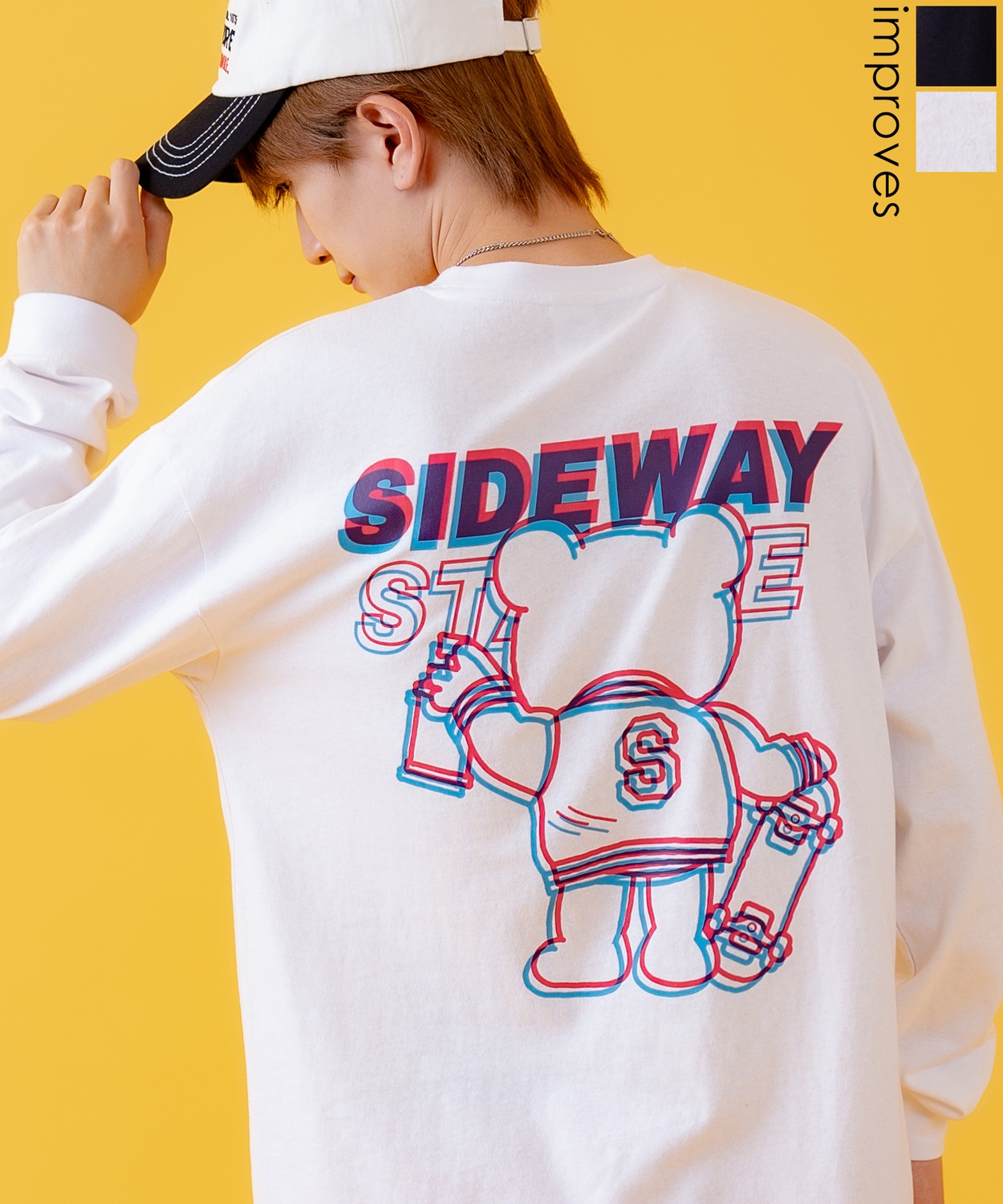 【SIDEWAYSTANCE】モザイクタギングダウナーベア長袖Tシャツ 株式会社 インプローブス | 卸売・ 問屋・仕入れの専門サイト【NETSEA】