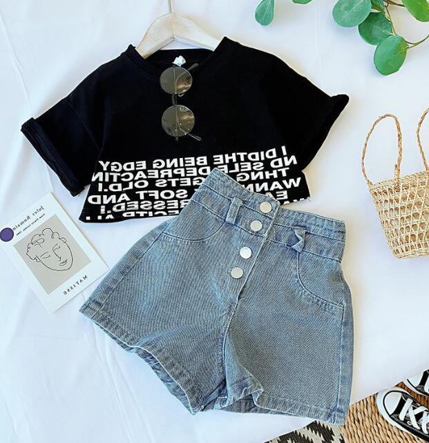 2025年新作 キッズ服 QHD Tシャツ トップス+デニムショートパンツ セットアップ★110-160CM | 卸売・ 問屋・仕入れの専門 ...