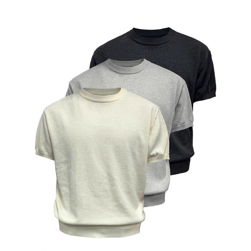 2025新作 ・メンズ・単色の半袖ニット・気質・半袖tシャツ・トップス・M～XXL 2色 | 卸売・ 問屋・仕入れの専門サイト【NETSEA】