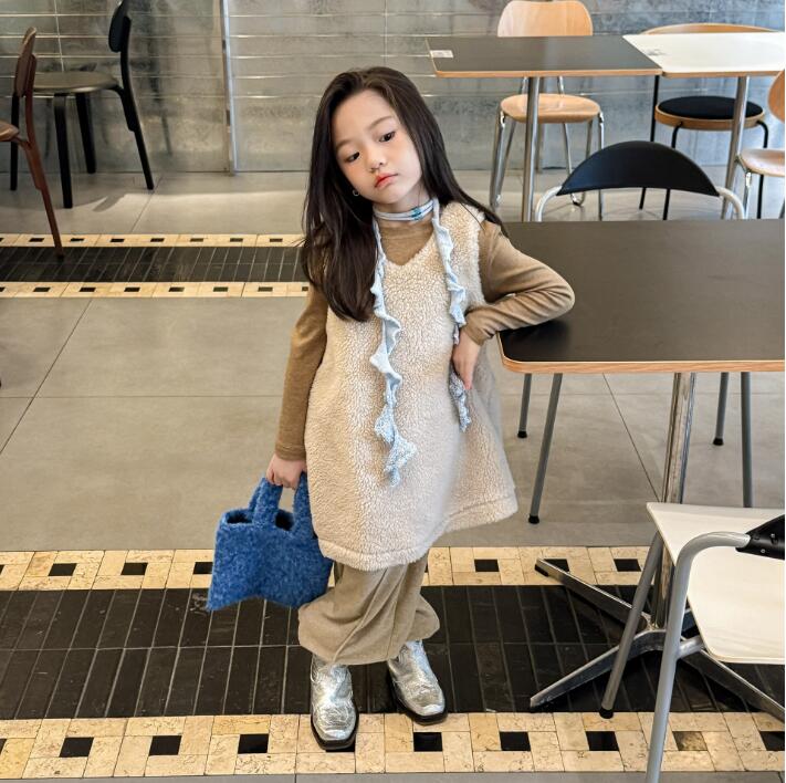 2025秋冬新品 SJ 子供服 トップス ふわふわワンピース 袖なし 80-130cm 2色 | 卸売・ 問屋・仕入れの専門サイト【NETSEA】
